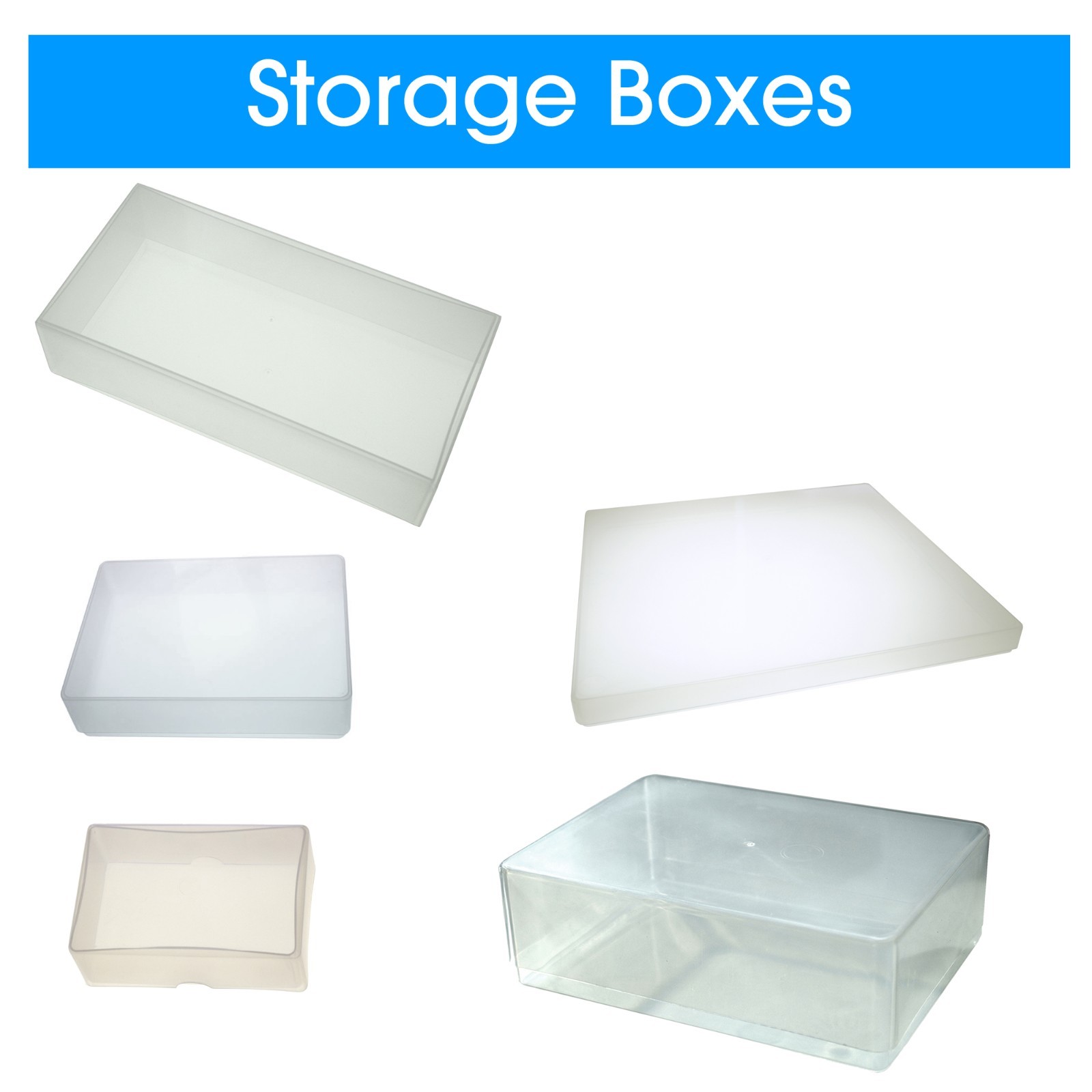 10 x A6 A5 Peel Off, 12"x12", BC & DL Clear Plastic Storage Boxes ...