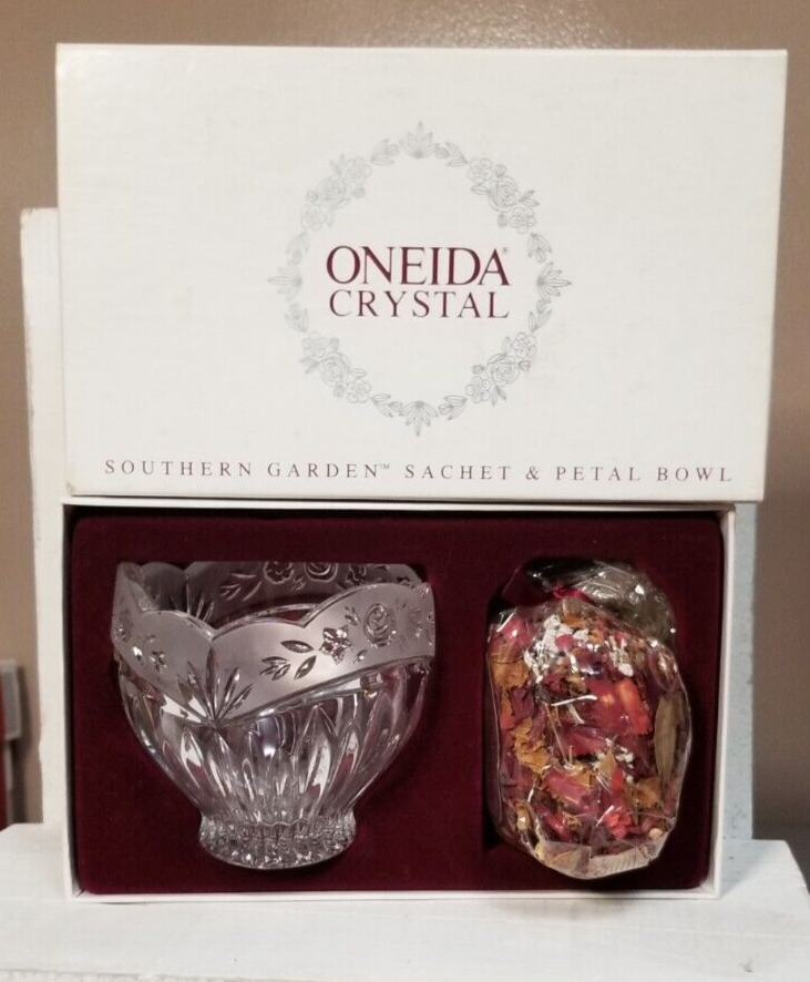 1992 - Oneida Crystal - Southern Garden Sachet & Petal Bowl - NIB | eBay