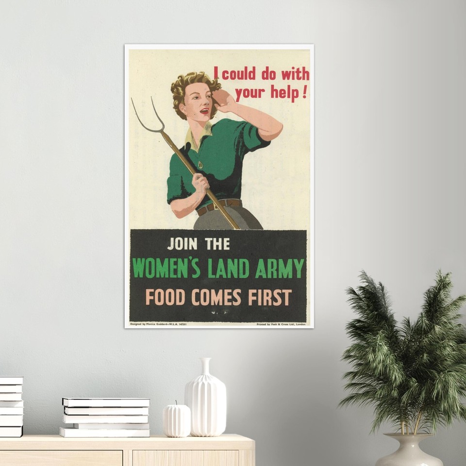Women's Land Army - WW2 Vintage Poster - World War 2 poster | eBay