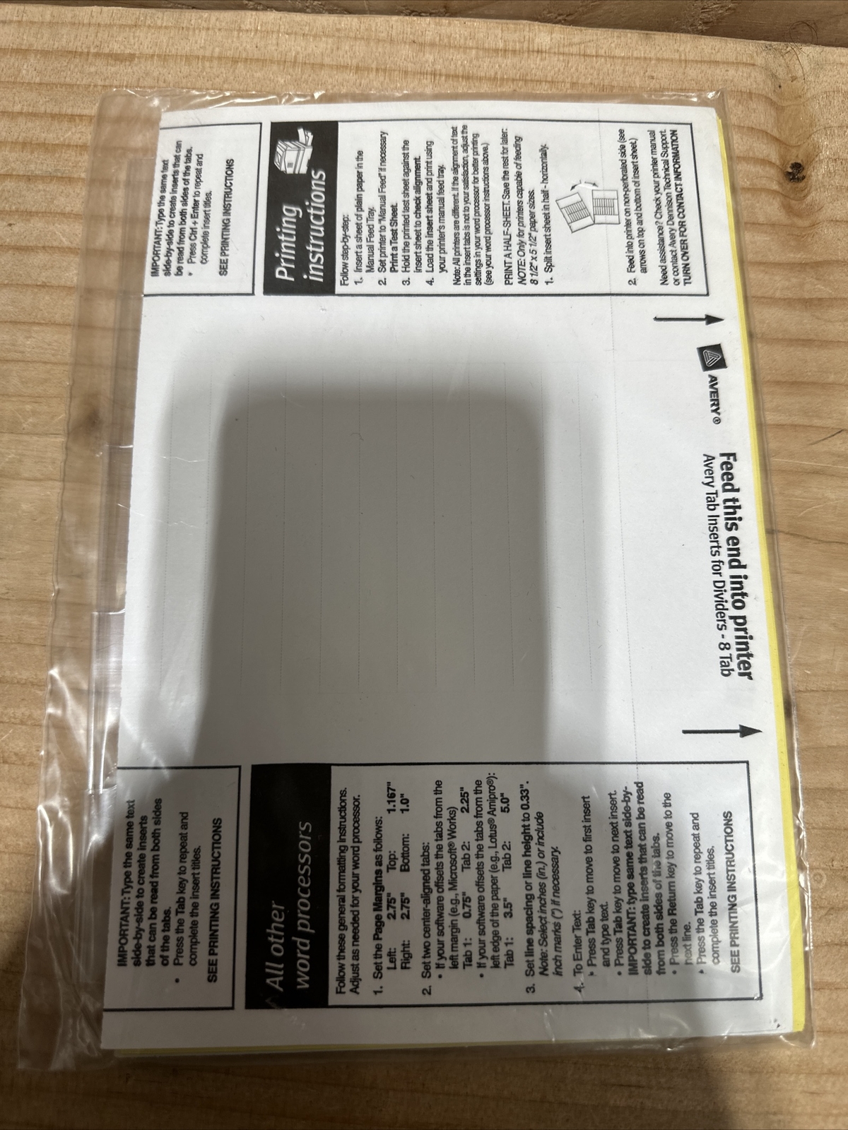 Avery Dennison Ave-11102 Worksaver Standard Insertable Tabs Divider ...