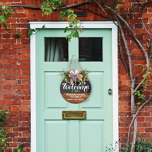 Welcome Sign for Front Door 12 Inches Welcome Wood Sign Welcome Wreath ...