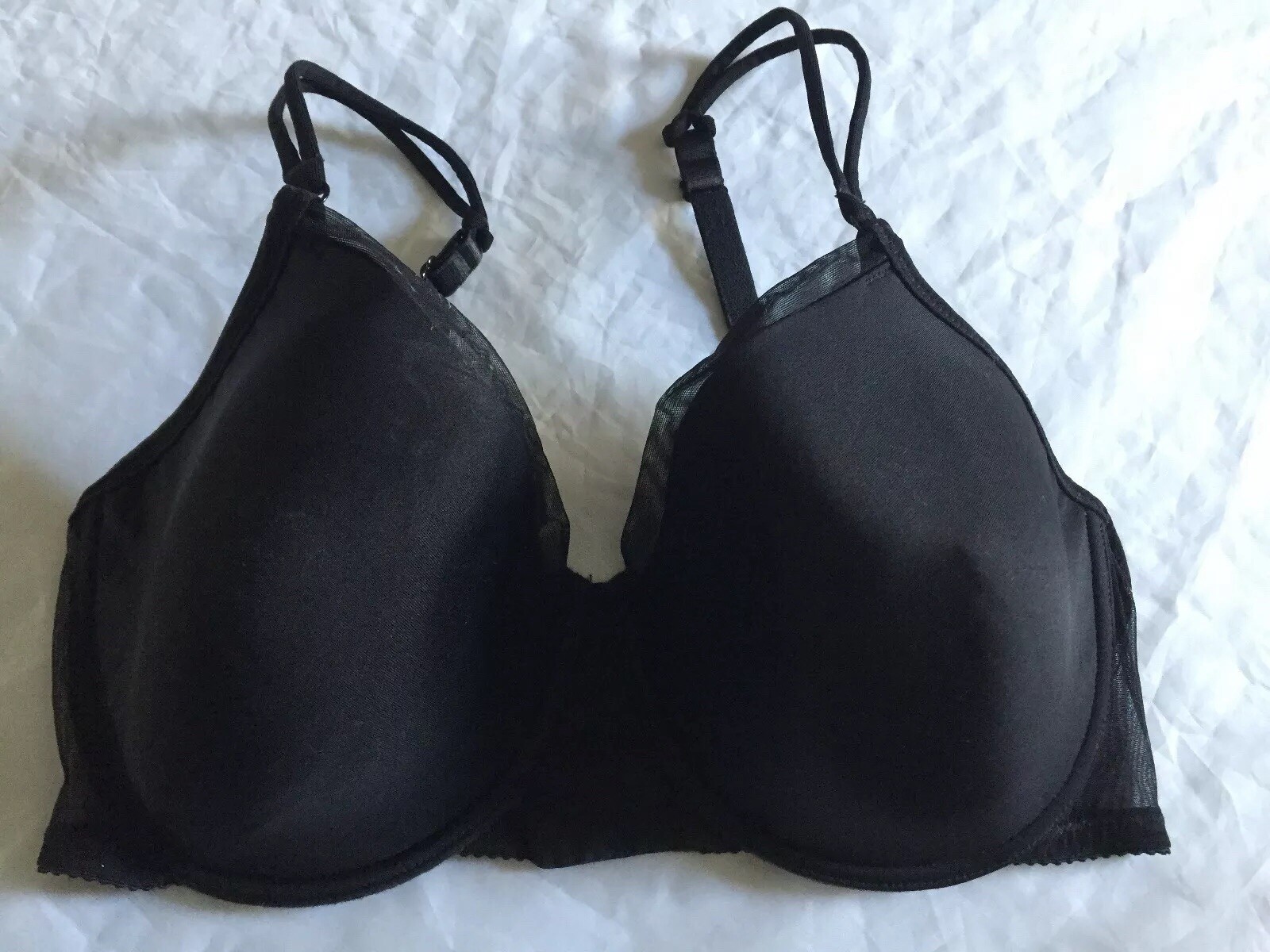 Wacoal Sheer Basics Bra Black 36D Underwire Lined - Gem
