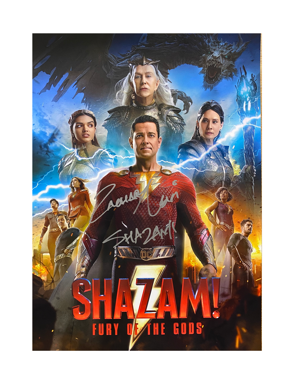 A3 Shazam Print Signed by Zachary Levi 100% Authentic + COA | eBay UK