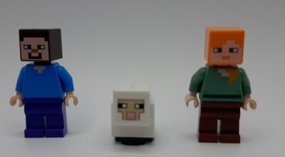 Lego Minecraft Minifigures 3 Piece Set, Steve, Alex, Sheep | eBay