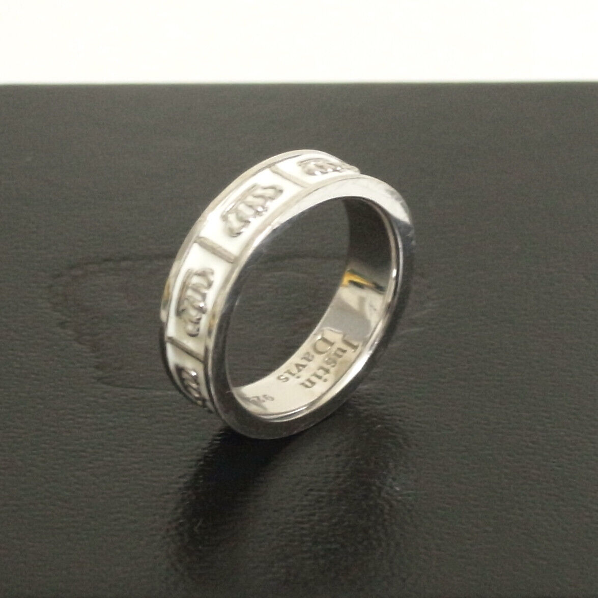 Auth Justin Davis Obsession Ring SRJ695 Shiny/White Silver Auth Justin Davis Obsession Ring SRJ695 Shiny/White Silver