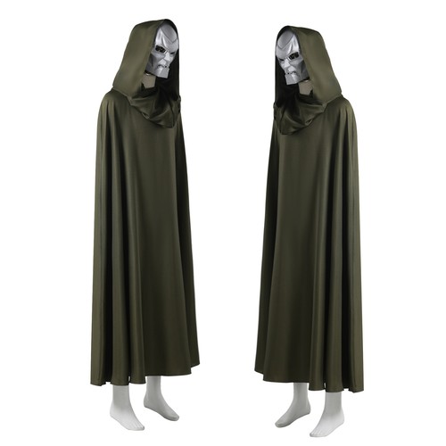 Cosplay Fantastic Four Doctor Doom Mask Green Cloak Halloween Fancy ...