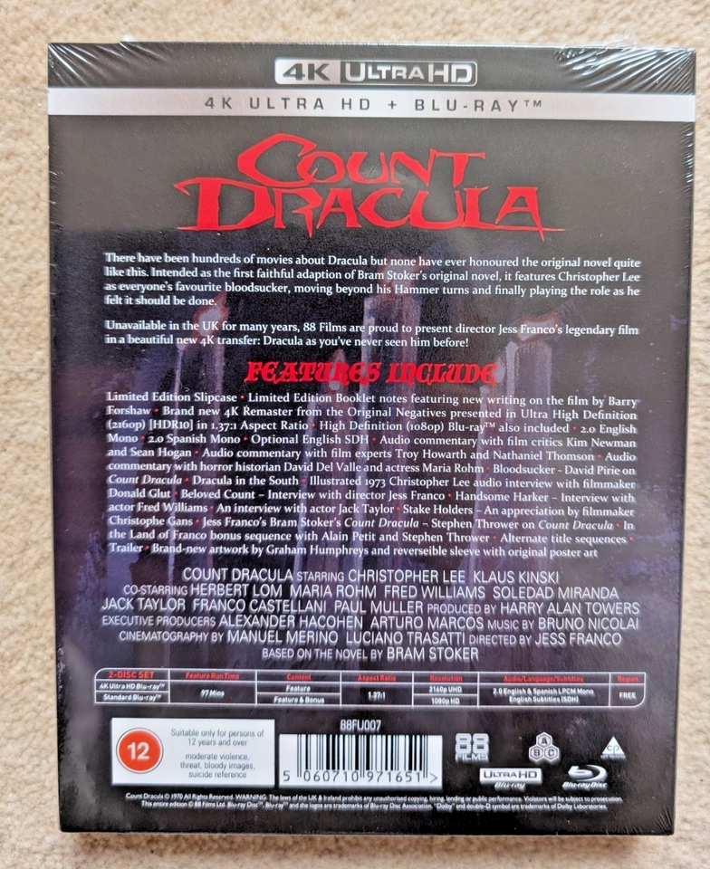 4K UHD BLU-RAY COUNT DRACULA 88 FILMS BRAND NEW SEALED UK STOCK | eBay UK