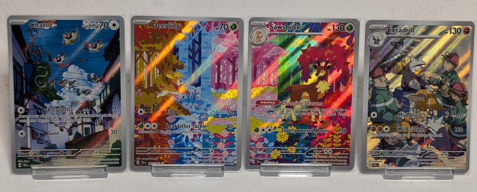 Temporal Forces Art Rare Card Lot. Deerling, Sawsbuck, Excadrill ...