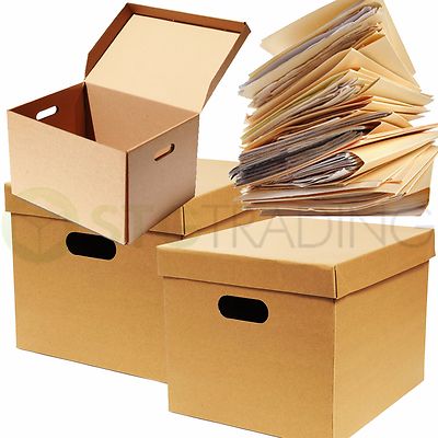 ARCHIVE FILING A4 STORAGE CARDBOARD MOVING FILE BOXES 15x12x10" *FAST ...