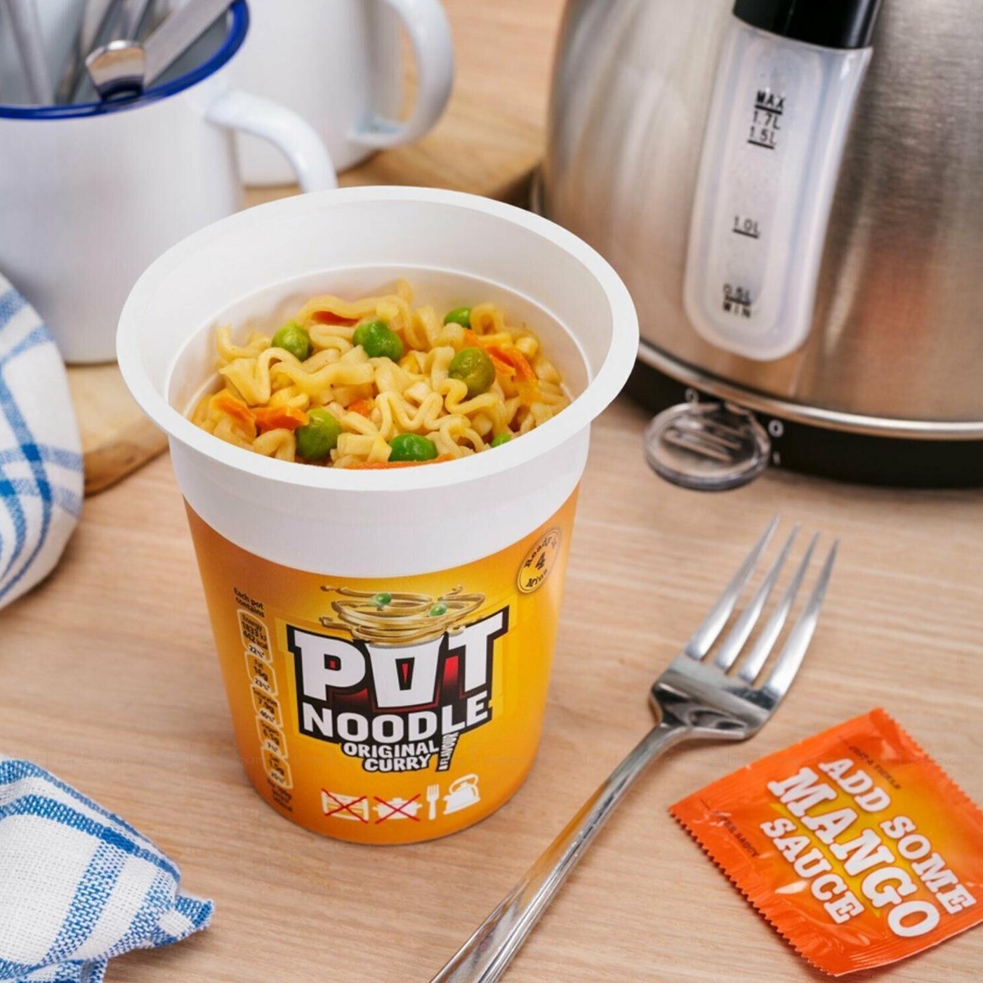Pot Noodle Original Curry Flavour Instant Quick Easy Tasty Meal Vege ...