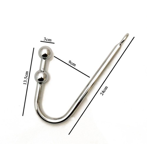Stainless Steel Metal Hanger Hook 2 Ball Annal Cleek Bondage Hook With ...