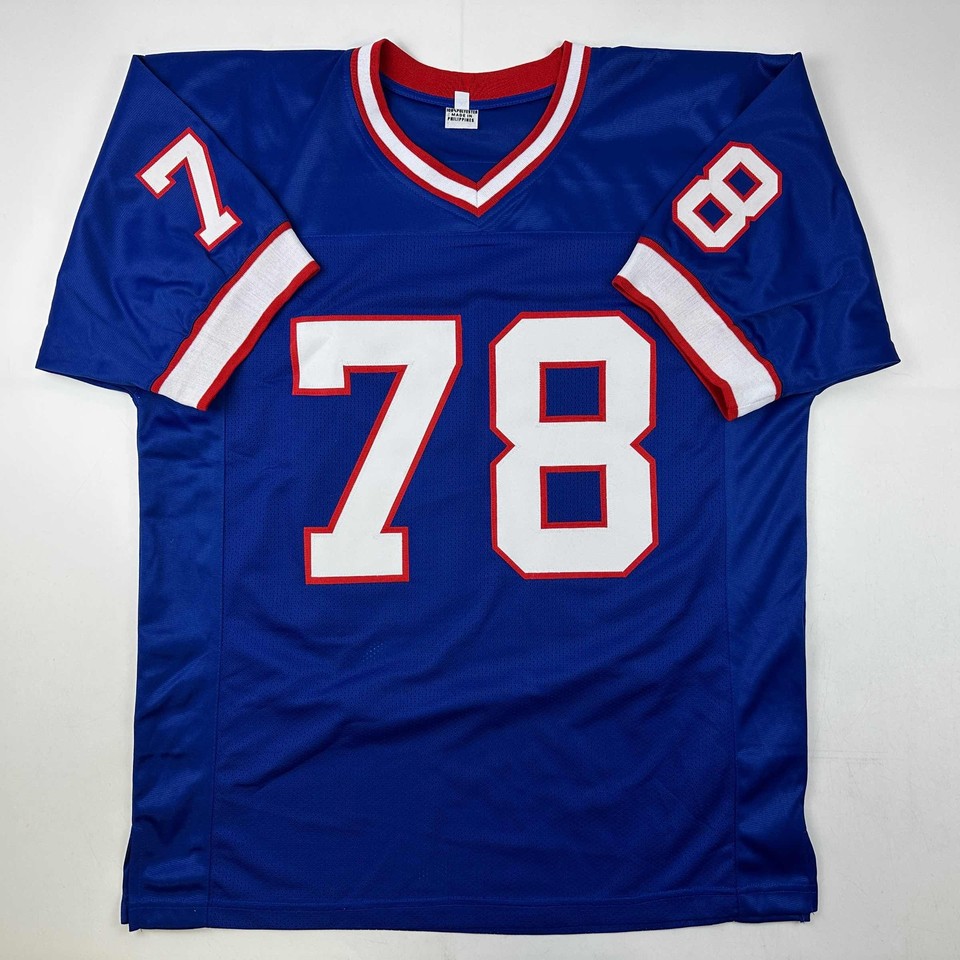 Autographed/Signed Bruce Smith HOF 09 Buffalo Blue Football Jersey ...