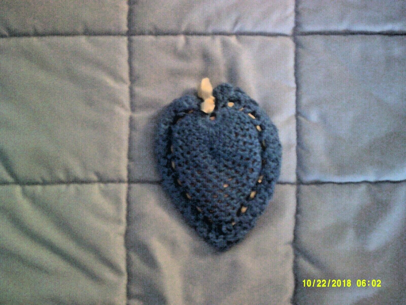 Vintage Blue Crocheted Sachet Holder 6" x 4" | eBay