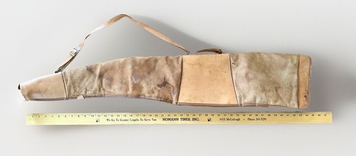 Vintage Suede Natural Cowhide Leather Gun Shotgun Case Bag 45” Flannel ...