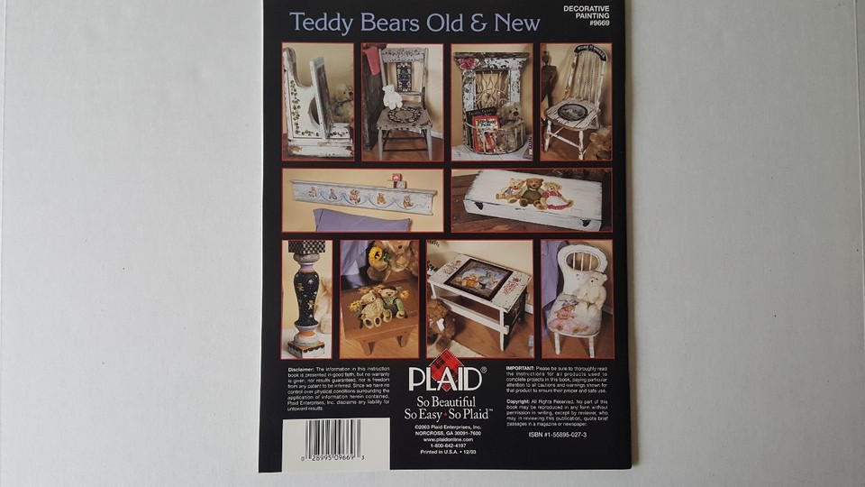 Teddy Bears Old & New Book #9669 By Pat Wakefield Plaid Decorative ...