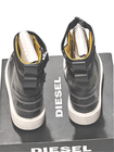 Diesel H-Cage High St Leather Motorcycle Boots Black/Yellow High Top ...