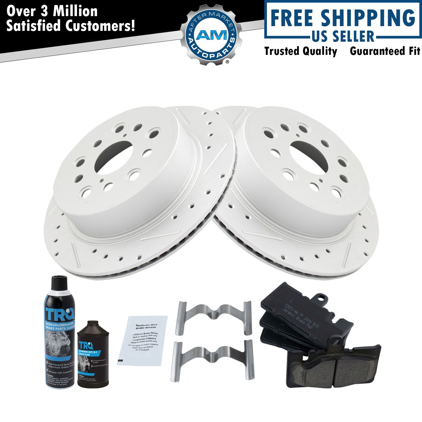 Rear Posi Ceramic Brake Pad & Performance Rotor Kit LH RH Kit w ...