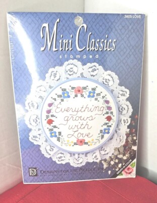 DESIGNS FOR THE NEEDLE MINI STAMPED CROSS STITCH KIT 3605 Love New | eBay