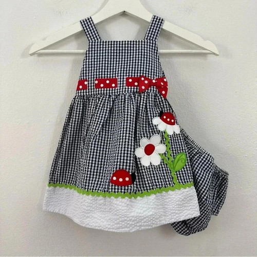 NEW Rare Editions Baby Lady Bug Plaid Tank Dress Size 12M ... | eBay
