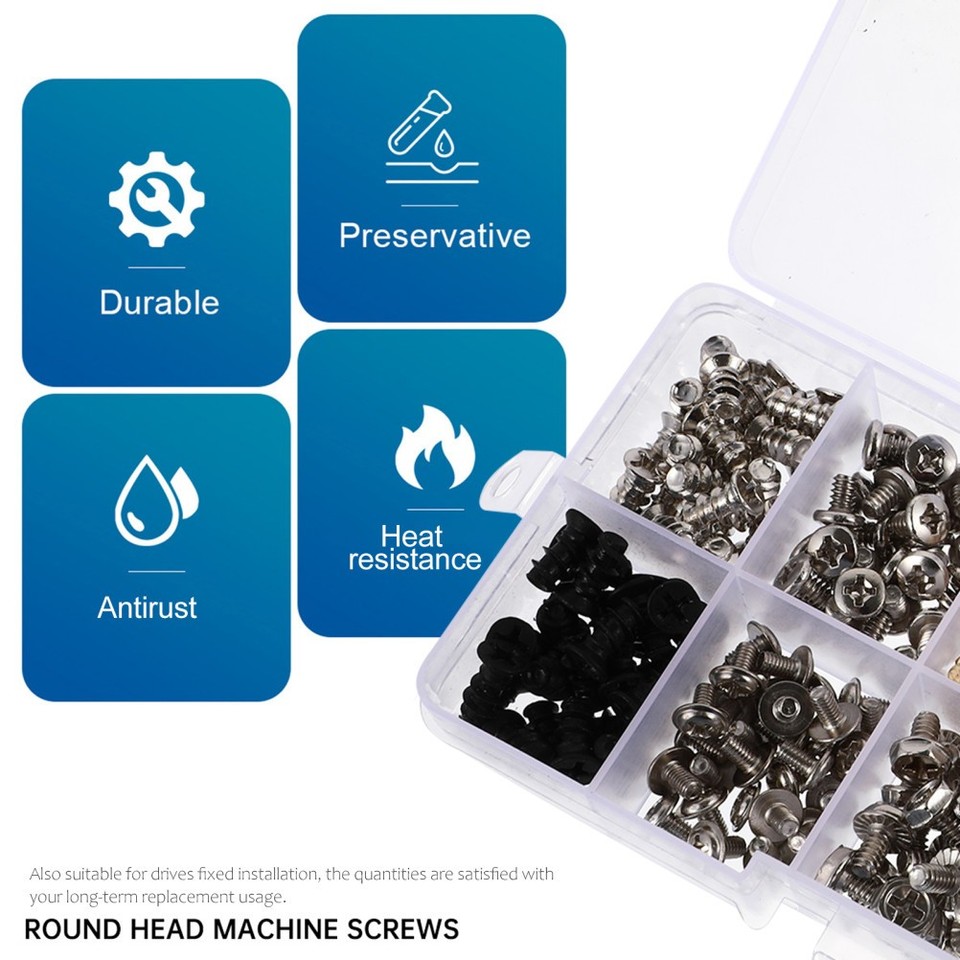 228 Pcs Small Screw Set Machine Screws Assortment Kit Computer ...