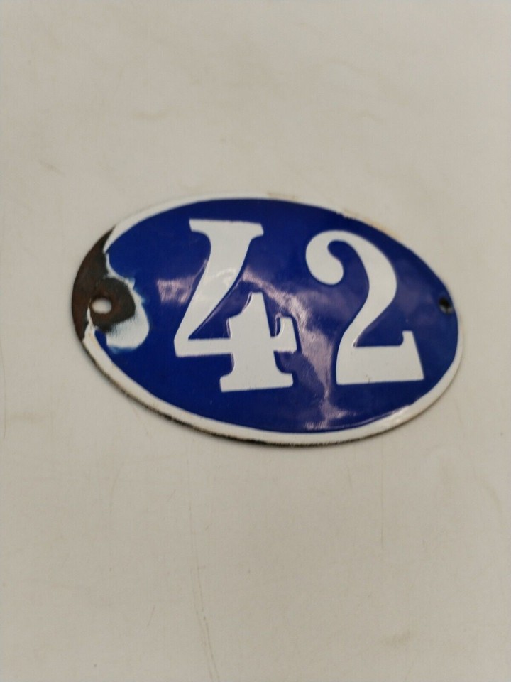 Plaque Émaillée Numéro 42 Rue Adresse Boîte Postale Maison | eBay
