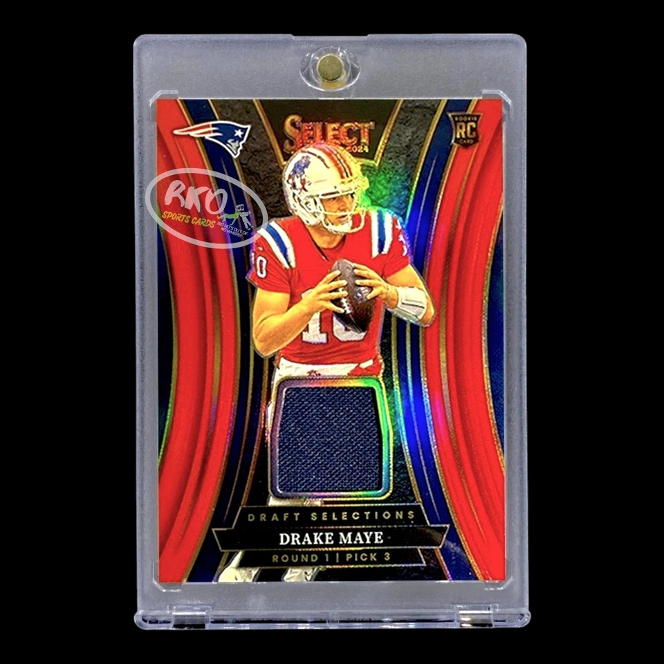 Drake Maye RARE ROOKIE RED REFRACTOR JERSEY PATCH SP INVESTMENT CARD ...