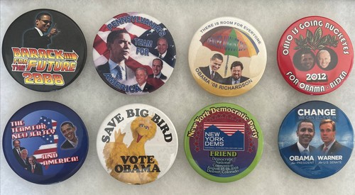 Lot of 8 Barack Obama 3” pinback button pins | eBay