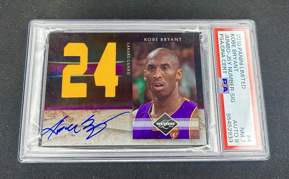 2010 Kobe Bryant Limited Jersey Number Patch Auto 10/25 PSA 7 9 Jumbo ...