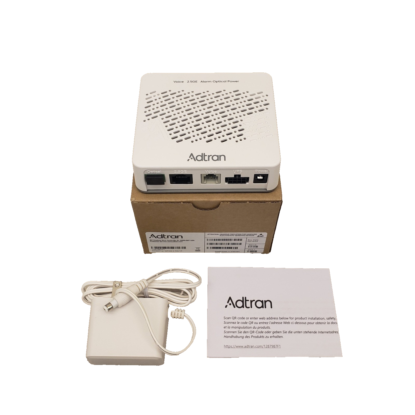 Adtran SDX 601QV GPON Simple ONT Fiber Optic Network Terminal 2.5GbE ...