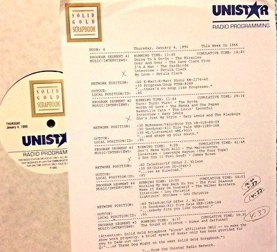 1/4/90 SOLID GOLD SCRAPBOOK'S TOP HITS JAN 66, JAMES BROWN, 4 SEASONS ...