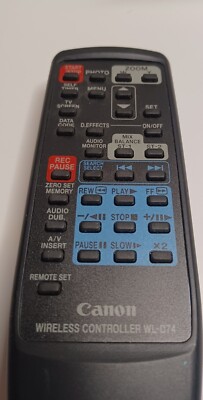 Canon WL-D74 Camcorder Remote Control - for GL2 XL2 ZR10 ZR20 (C1) | eBay