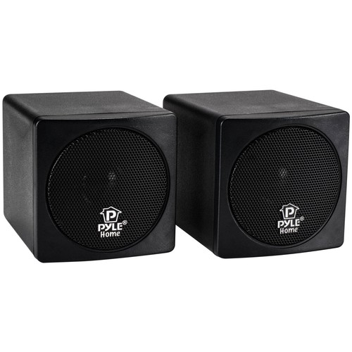 Pyle PCB3BK 3" 100 Watt Mini Cube Speaker Pair Black | eBay