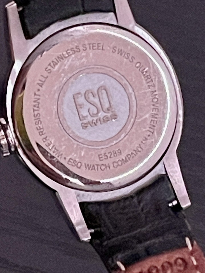 Ladies Esquire ESQ Swiss Silver Tone Quartz Date Watch New Battery | eBay