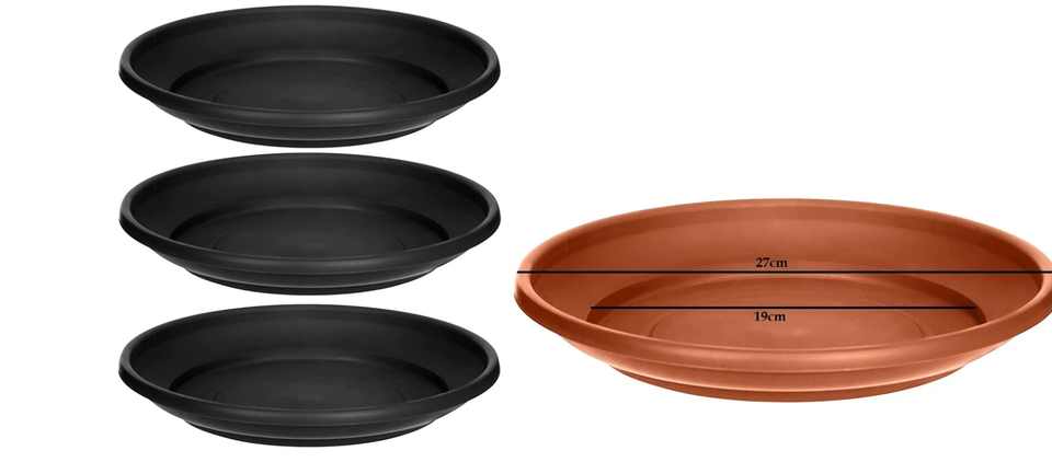 Round Small, Large Plastic Plant Pot Water Tray Base Saucer for 3" 4" 5 ...