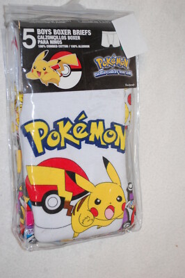 Boys Underwear 5 PR BOXER BRIEFS Combed Cotton POKEMON Pikachu SIZE 4 ...