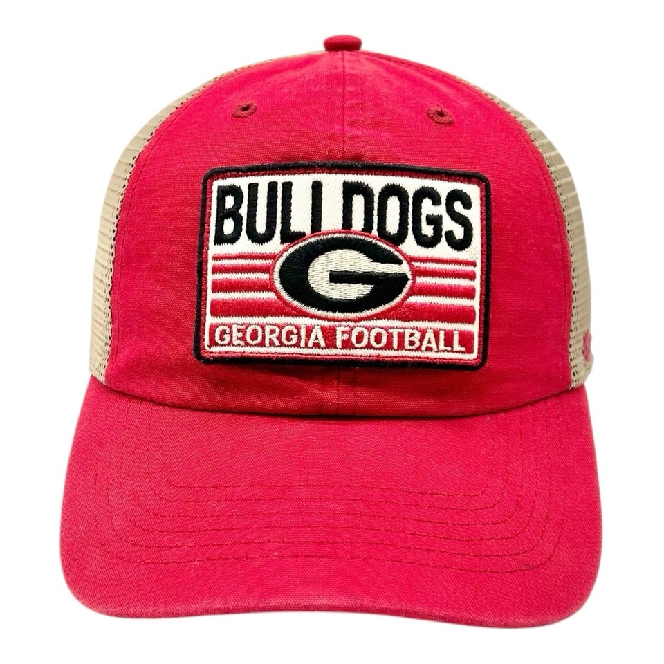 Georgia Bulldogs Hat Cap Snapback 47 Brand Trucker Red Mesh Football ...