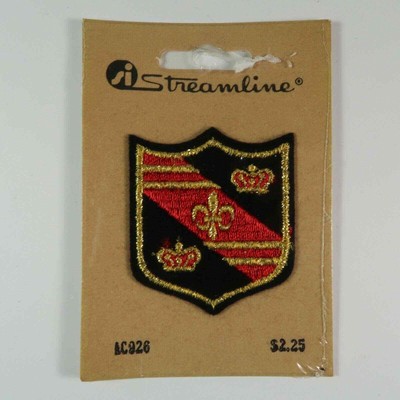 Streamline AC926 Shield Patch 2" x 2.25" Fleur De Lis Crown Red Black | eBay