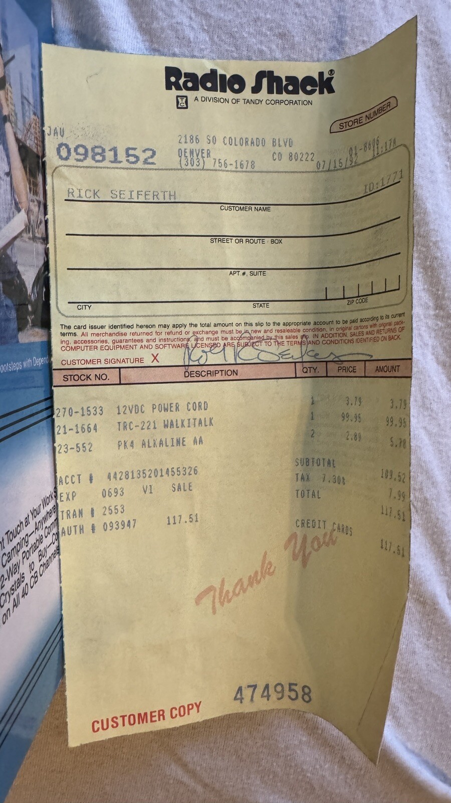 Realistic TRC 221 40-Channel Walkie Talkie CB Radio TRC-221 Radio Shack ...