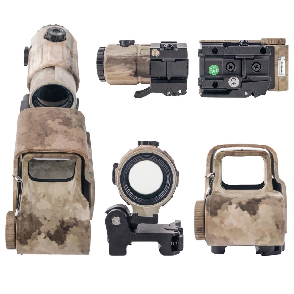 558+G45 Holographic Sight w/ 5x Magnifier Red Green Dot Holo Clone Full ...