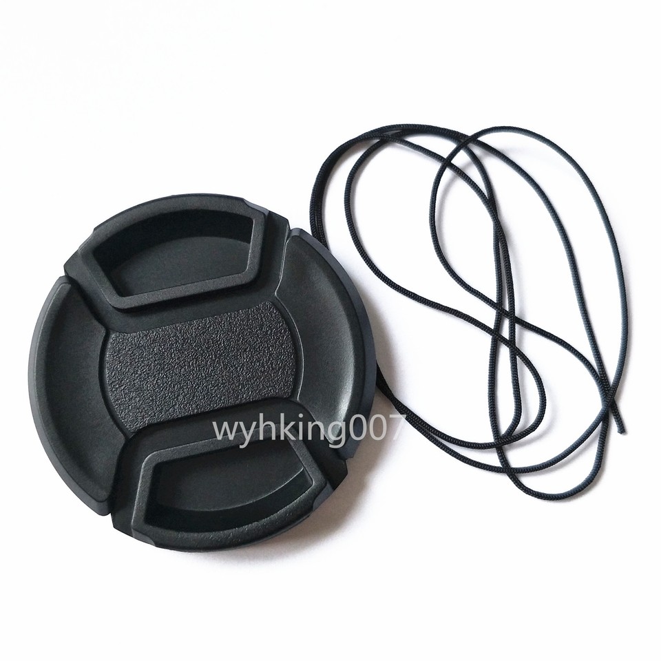 50PCS 46mm Center-Pinch Snap-on Front Lens Cap + String for Sony Nikon ...