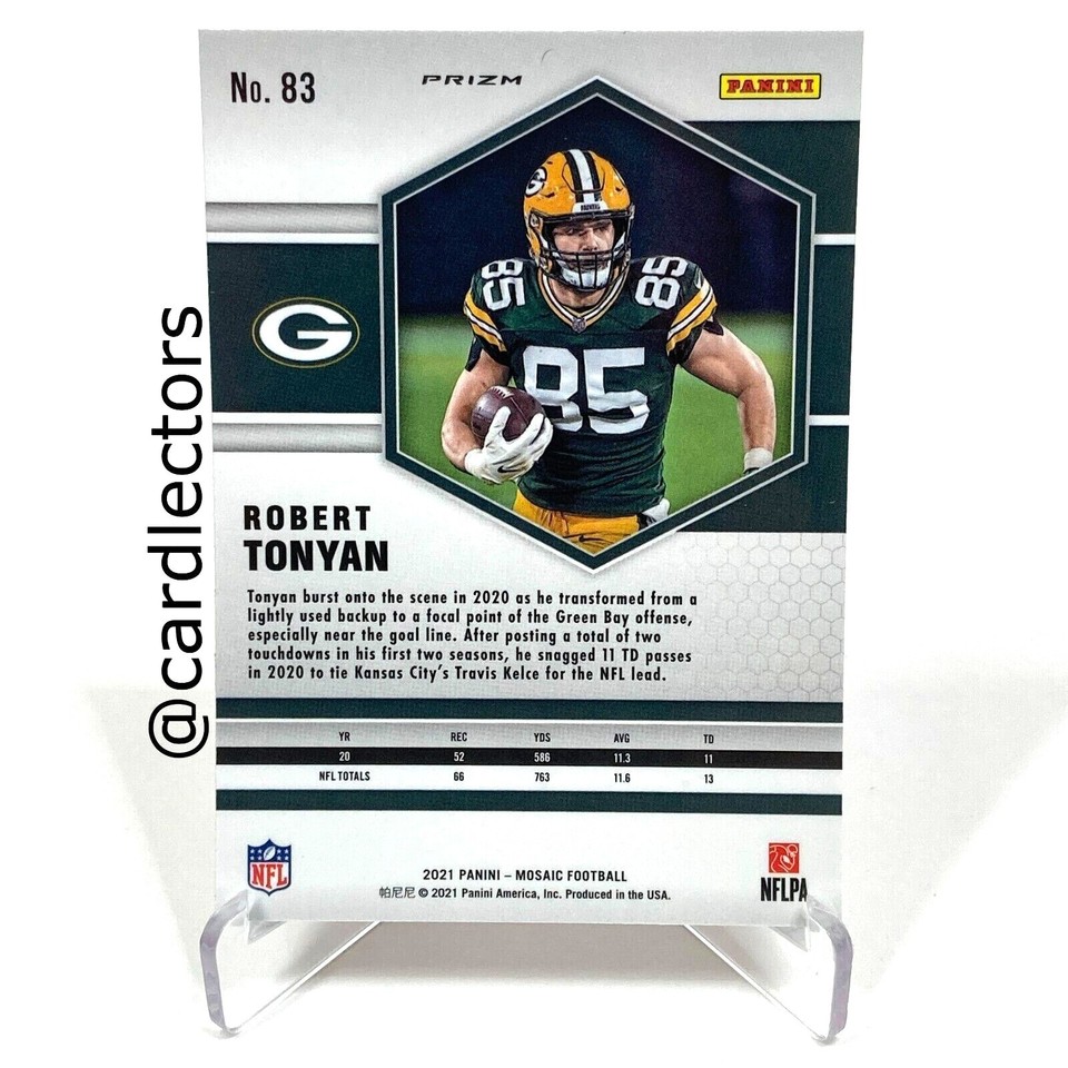 2021 Panini Mosaic Football ROBERT TONYAN #83 Silver PRIZM Parallel SP ...