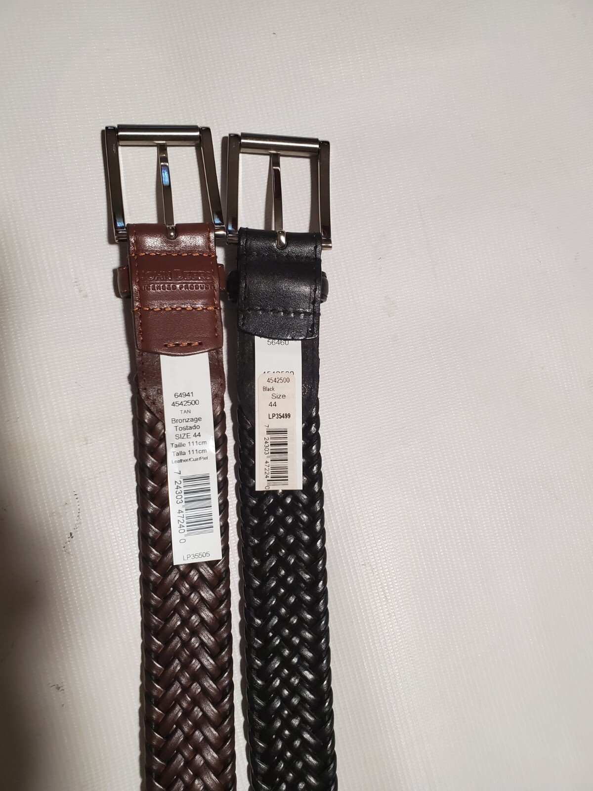 John Deere MENS size 44 belt x2 Black and Tan Mens size 44 | eBay