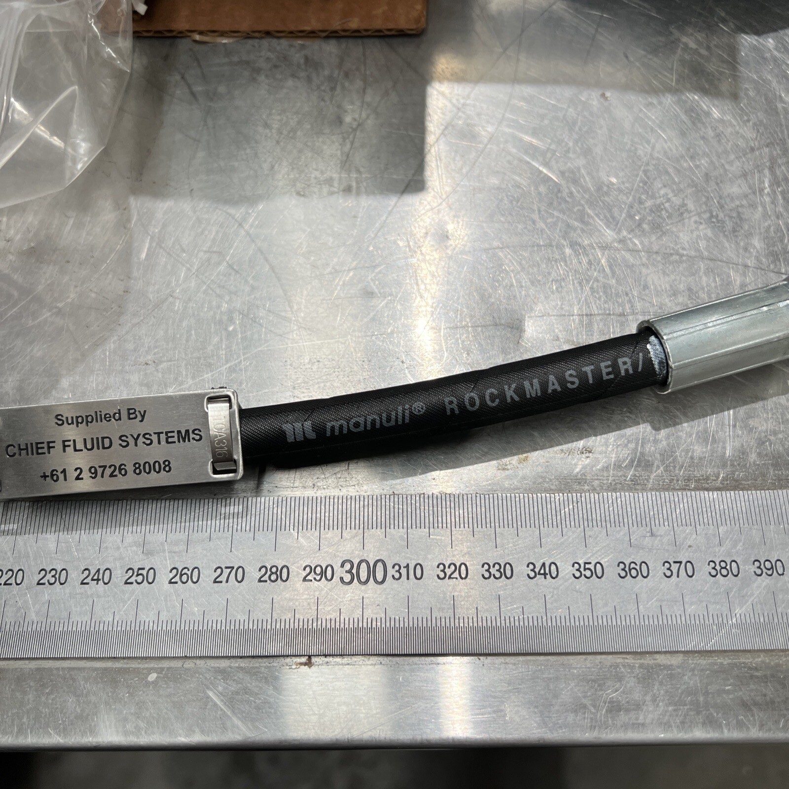 cheif manuli hydraulic hose rm/1sn-dn06 1/4" bspp ml steel 410mm long ...