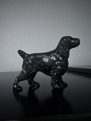 Rare Vintage Russian Black terrier solid cast iron dog Large 6 inch x 4 ...