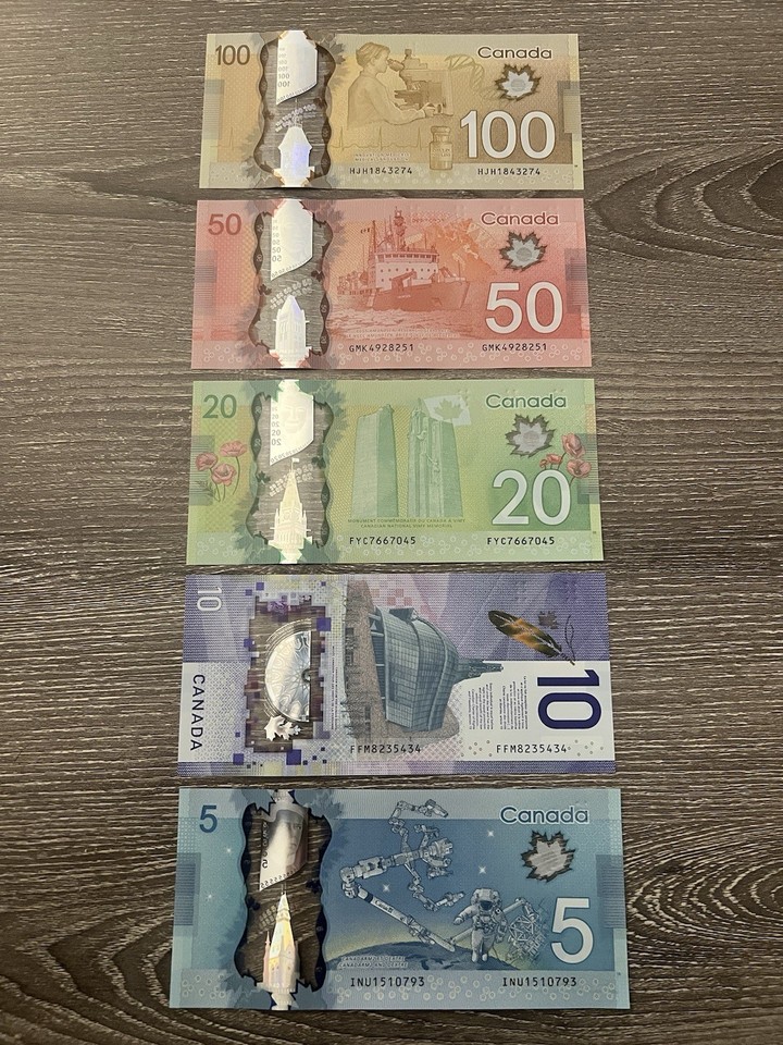 Bank of Canada Frontier Series $100 $50 $20 $10 $5 Dollar UNC Set *Read ...