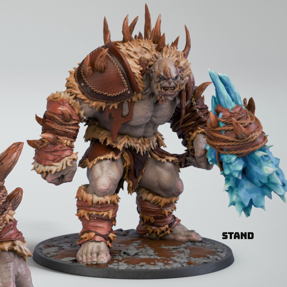 Blizzard Troll Resin Miniature 80mm tall on 75mm Base by Rescale ...