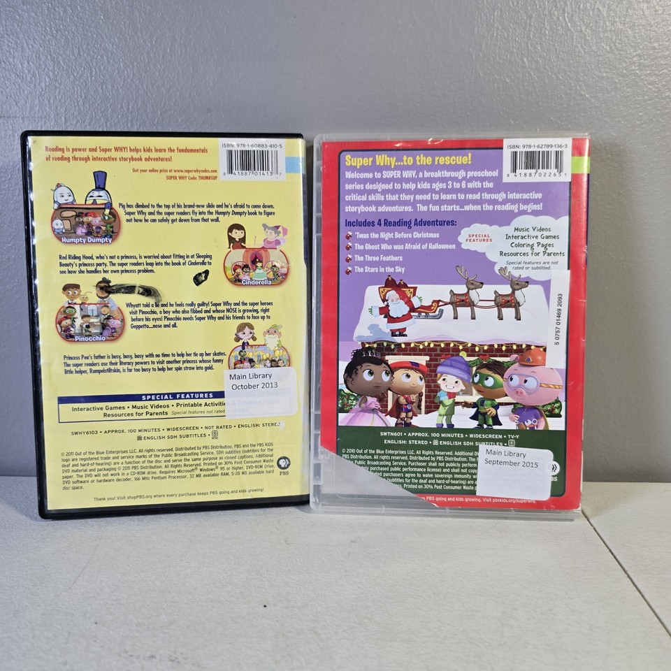 PBS Kids SUPER WHY Dvd Lot Of 2 Humpty Dumpty & Twas The Night Before ...