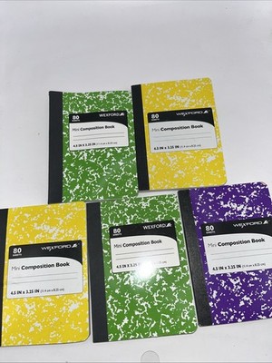 5 Pack Mini Composition Book 80 Sheets 4.5" x 3.25" | eBay