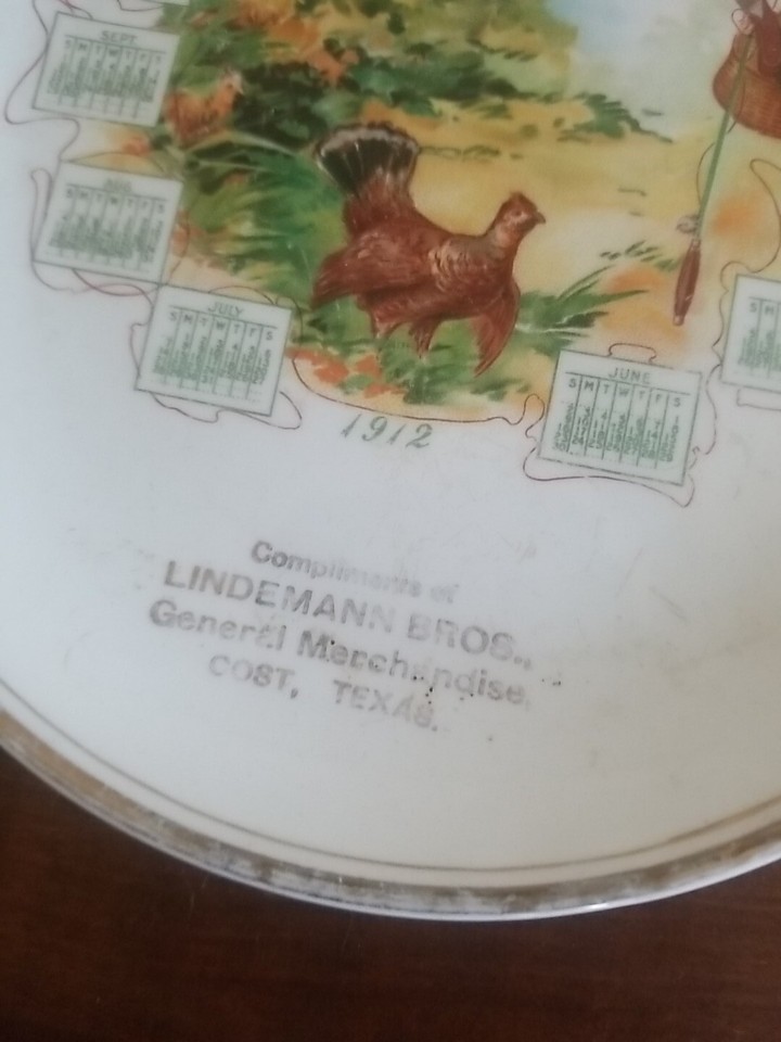 Vtg 1912 Antique Advertising China Plate Lindemann Bros General Merch ...