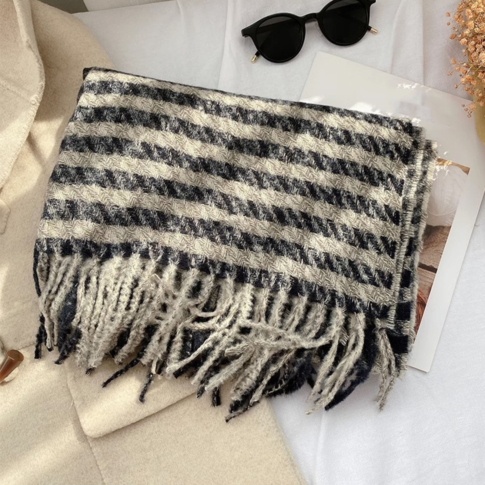 Autumn Winter Versatile Long Thickened Warm Imitation Cashmere Scarf | eBay